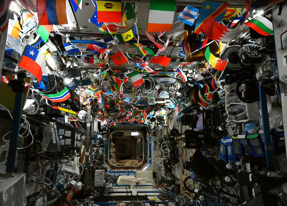 A Sea Of Flags In Space On An International Space Station - SpaceRef