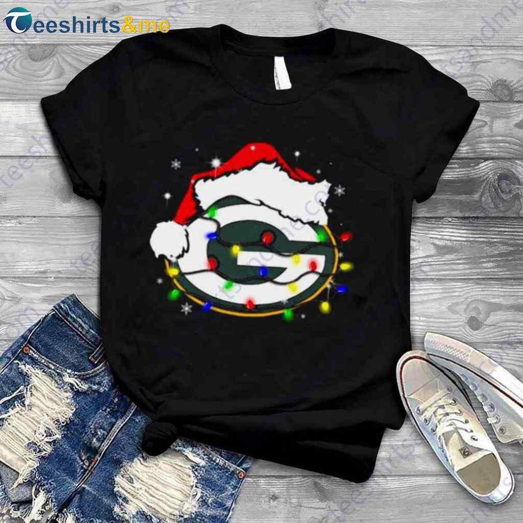 Green Bay Packers Santa Logo, Christmas Lights T-Shirt For Men - Family ...