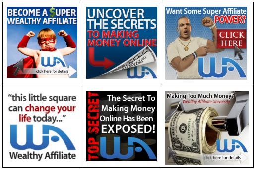 Customizable Wealthy Affiliate Banner Template 250px x 250px