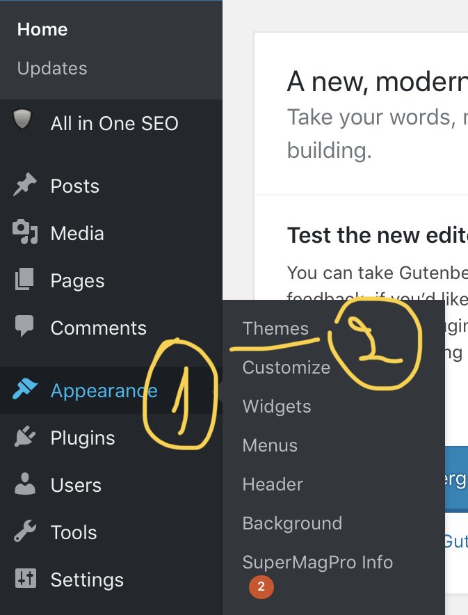 How to install or change a theme