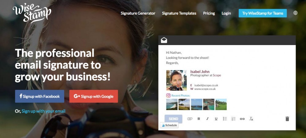 WiseStamp Email Signatures - You're gonna want one! | Try it for free ...