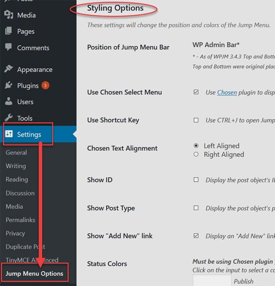 Why & How to add a productivity-booster jump menu in your Wordpress admin area