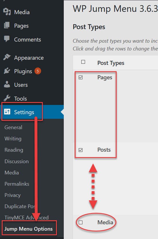 Why & How to add a productivity-booster jump menu in your Wordpress admin area