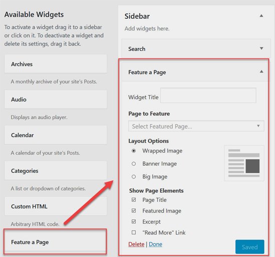How to display featured pages in your Wordpress sidebar