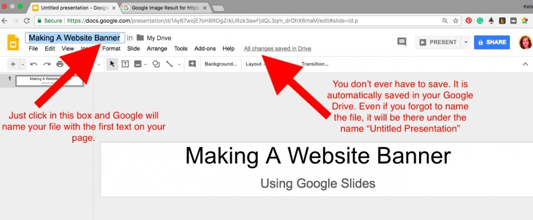 Making A Website Banner Using Google Slides