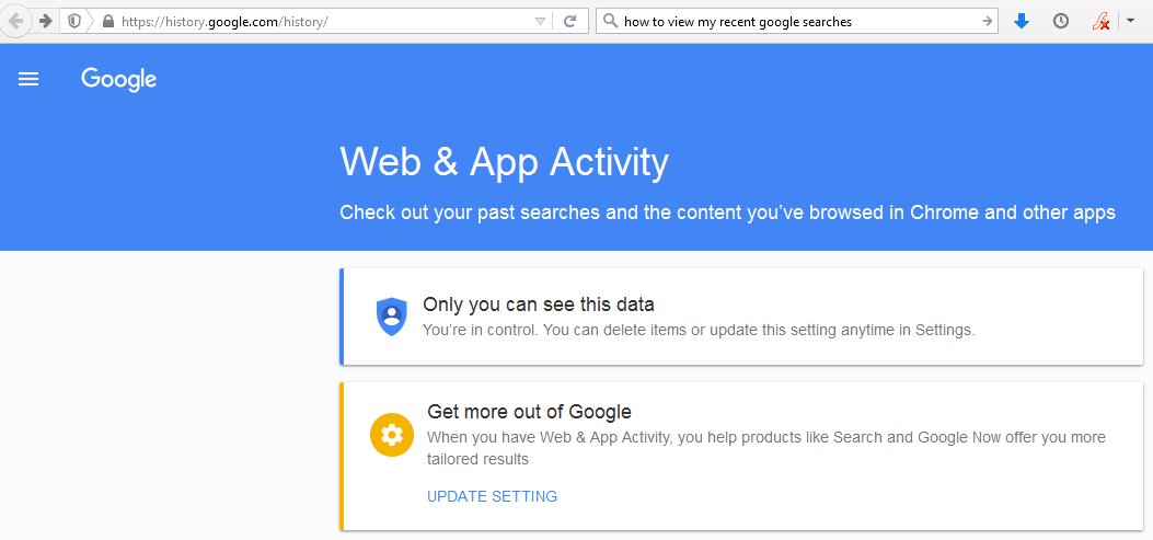 How To Find My Last Google Searches