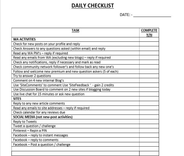 Checklists, Checklists and More Checklists