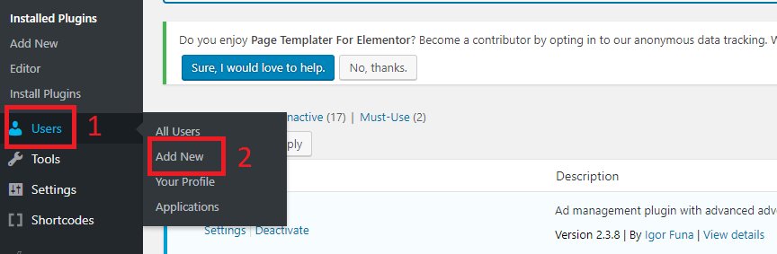 How To Create New Users In Wordpress