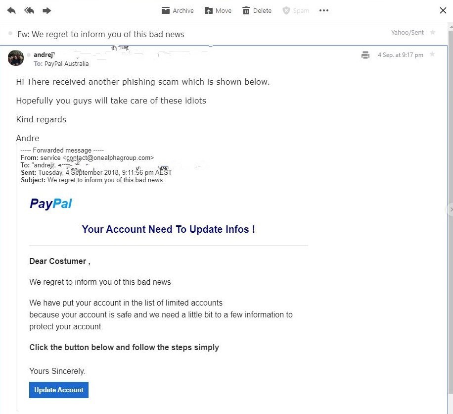 More phishing scams with PayPal