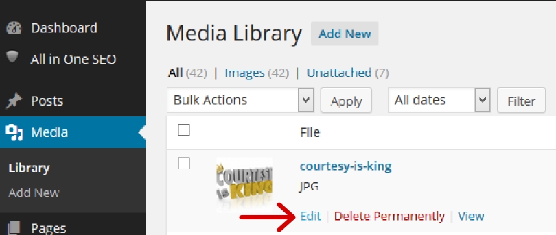 How to add Author Courtesy to Images