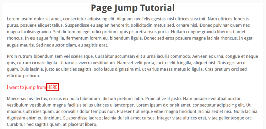How to Create Page Jumps aka Anchor Text on the same page in WordPress