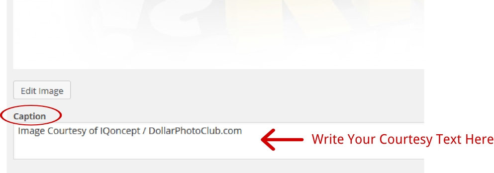 How to add Author Courtesy to Images