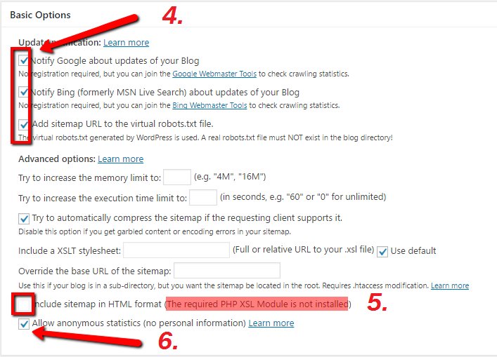 Configuring Google XML Sitemaps