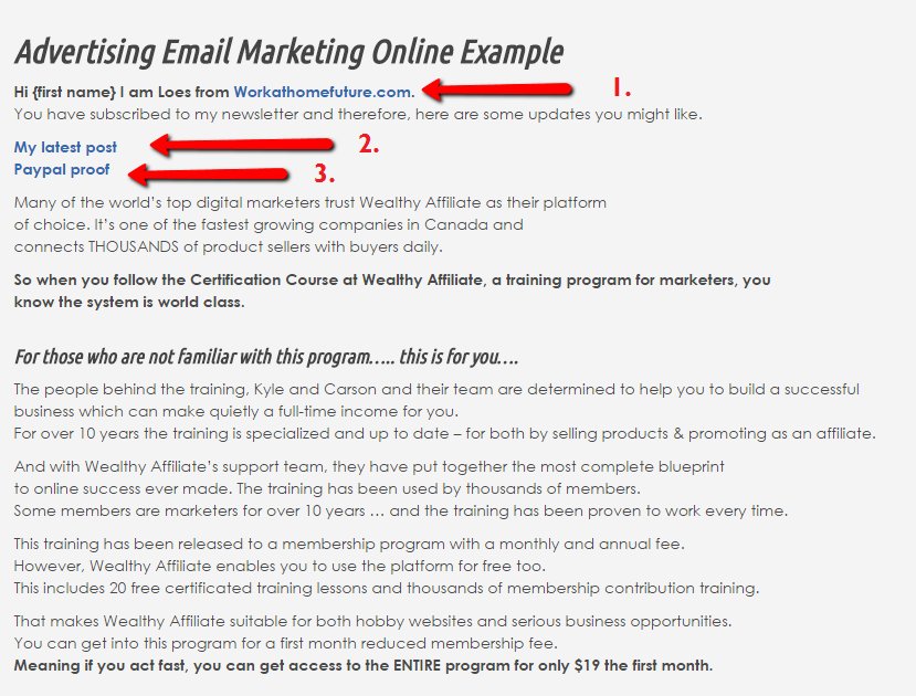 Advertising Email Marketing Online Example