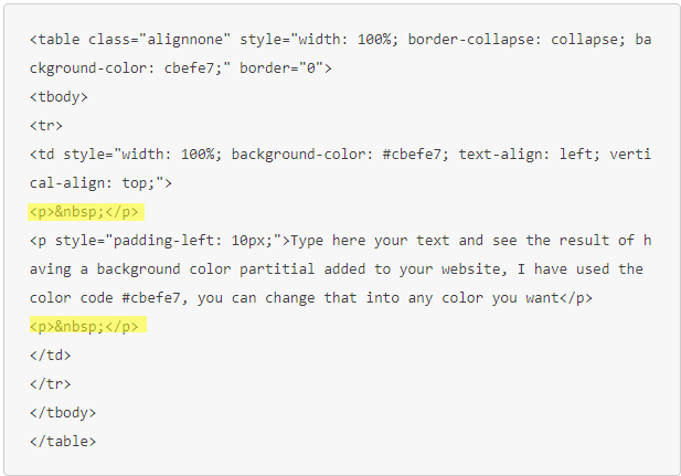 Add A Background Color To Your Website Partially