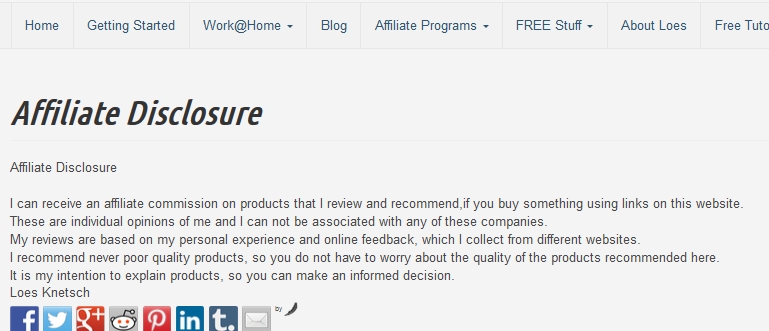 Add an Affiliate Disclosure