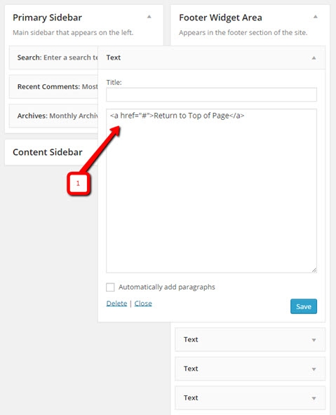 Using HTML to put a Privacy Policy link in the footer