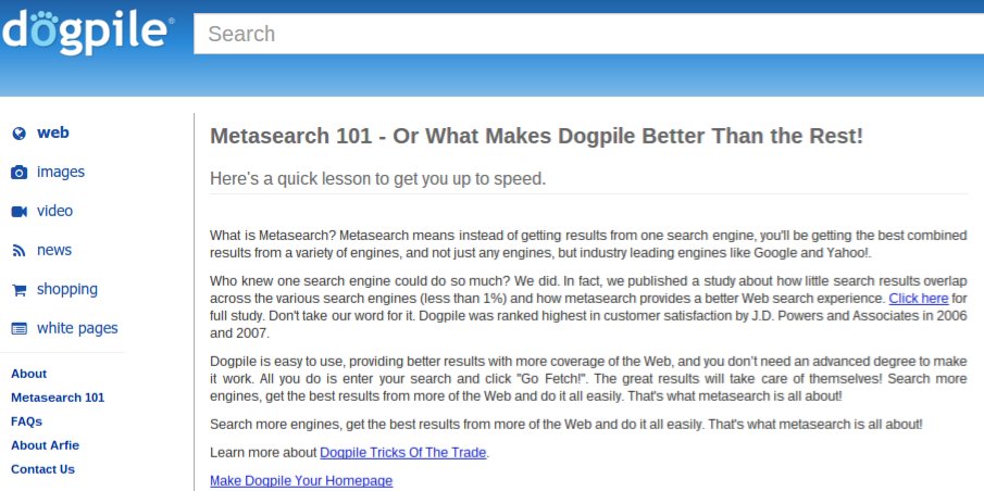 Meta Search Engine the Dogpile