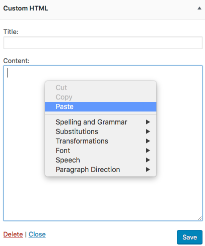 How To Change your Text Widget to the Custom HTML Widget