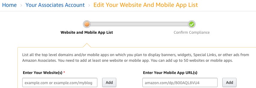 How To Add Your Site and Apps to your Amazon Associate Account