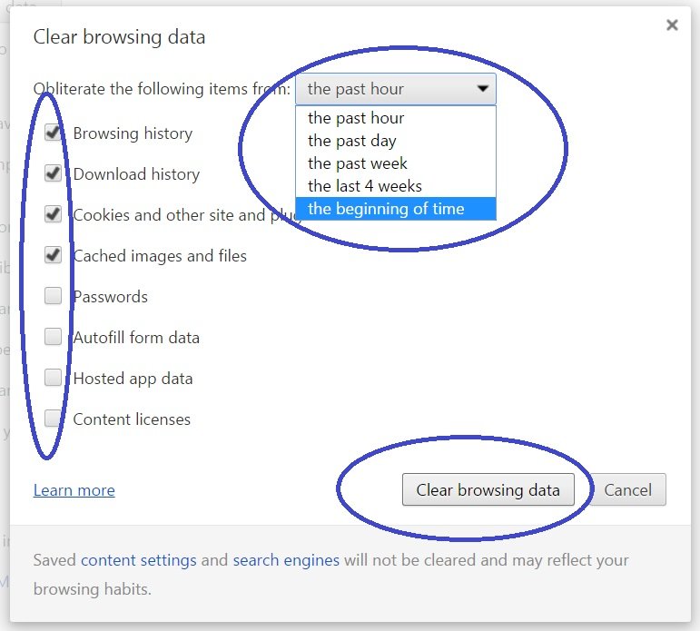 Clear Browser Cache, History, Etc.