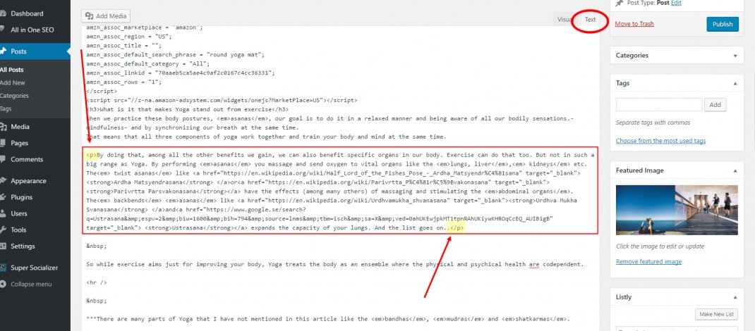 How to highlight a specific paragraph or piece of text-create a ...