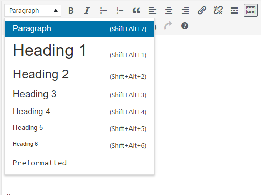 Selecting and changing H1 and H2 headers