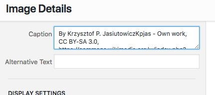 How to give credit to the author of a Wikimedia Commons image