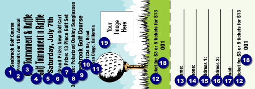 Golf Raffle Ticket 001 | TicketPrinting.com