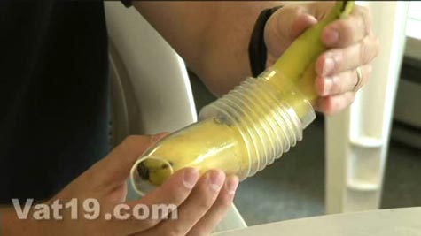 Banana Bunker: Plastic protector prevents bruised bananas.