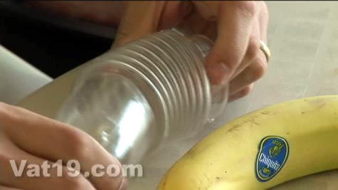Banana Bunker: Plastic protector prevents bruised bananas.