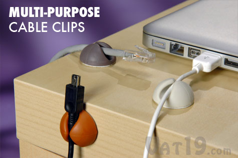 CableDrop Computer Cable Organizers: 6-pack of peel and stick cable clips