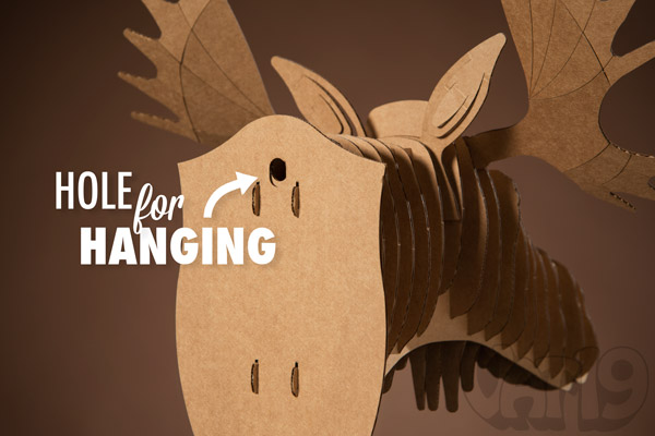 Cardboard Safari Animals: DIY Wall Trophy made from recycled cardboard