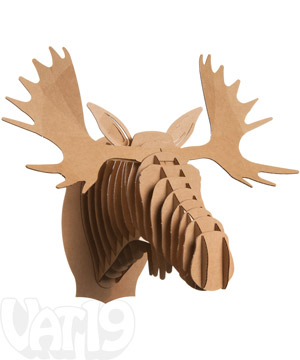 Cardboard Safari Animals: DIY Wall Trophy made from recycled cardboard