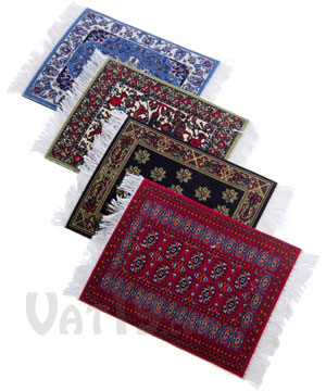 CoasterRugs: Washable, colorfast, and absorbent coasters with rug designs.