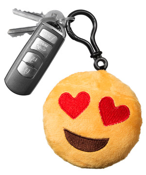 Emoji Keychains: Tiny pocket-size pillows stuffed with character