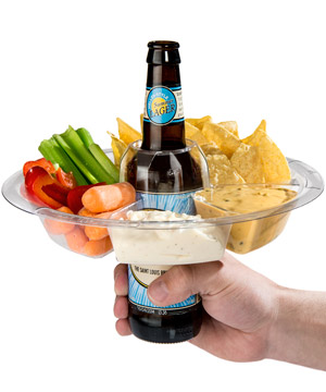 The GoPlate: Reusable Party Plate Doubles as Drink Holder