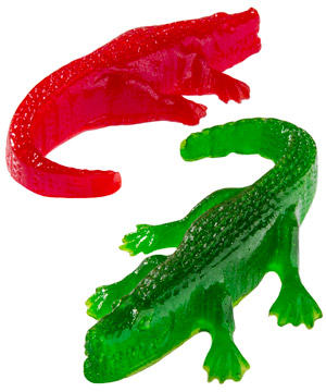 Giant Gummy Gator: Alligator made of pure gummy candy.