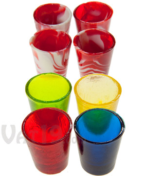 Hard Candy Shot Glasses: Fruit and peppermint flavor 4-packs