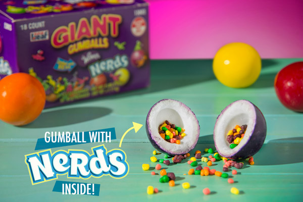 Giant Nerds-Filled Gumballs: Candy filled with even more candy!