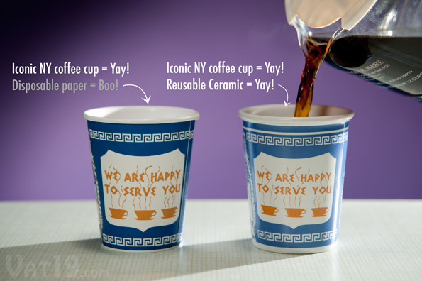 Authentic NY City Ceramic Greek Coffee Cup (10 ounces)