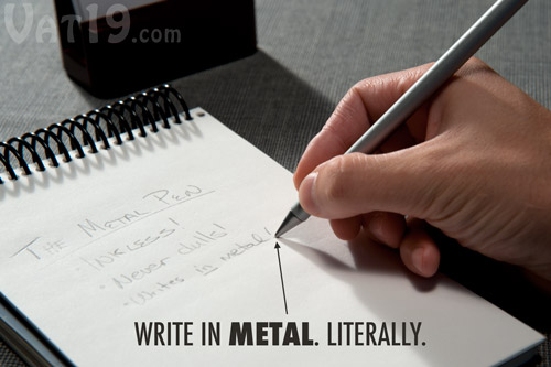 The Inkless Metal Pen: Alloy tip never needs to be replaced