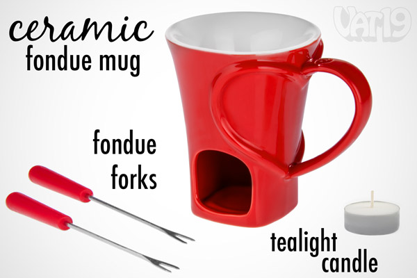 Sweetheart Fondue Set: Enjoy snack-size fondue anytime