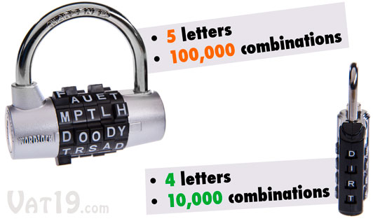 WordLock: Use words, not numbers as your combination.