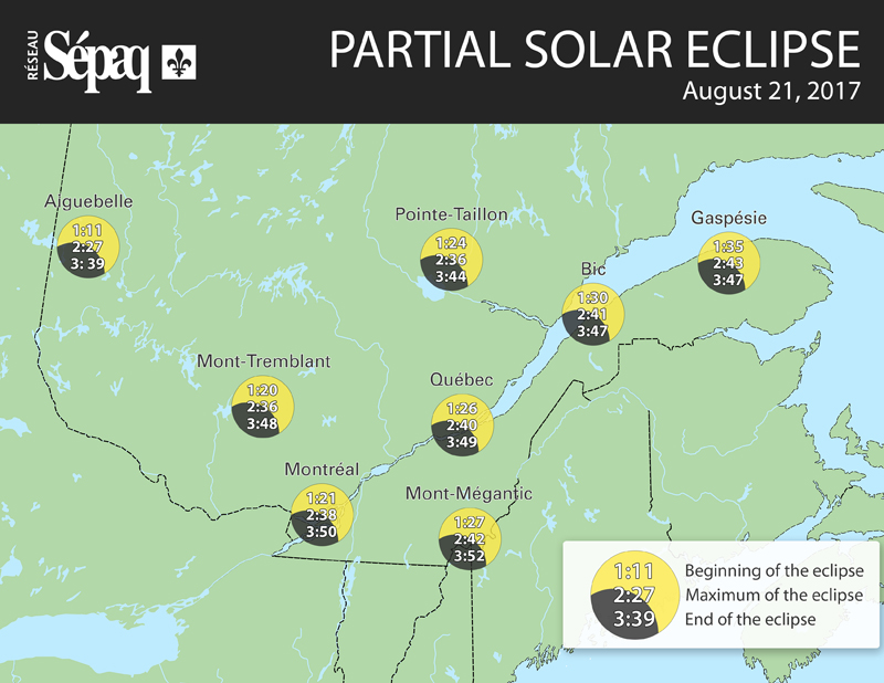 Partial solar eclipse in Quebec - August 21, 2017 - Sepaq