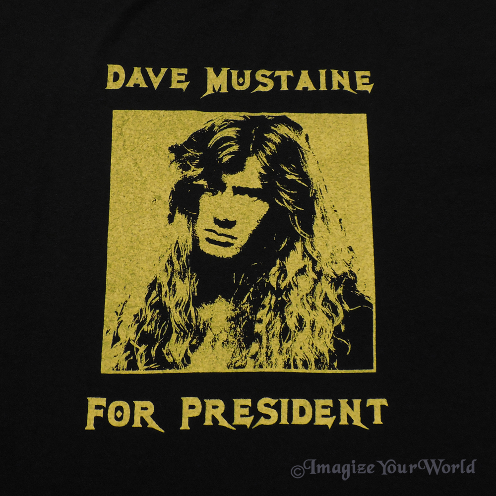 Dave Mustaine For President T-Shirt L-XL Men's S/S custom Megadeth fan ...