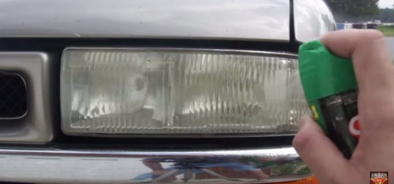 He Sprays This On His Foggy Headlights. The Results Are Quite Remarkable!