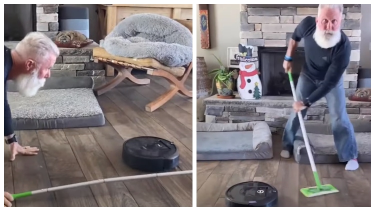 Texas Man Pays Homage to Olympic Curling With Roomba and Swiffer