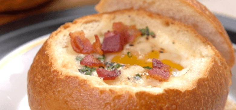 Baked Eggs In Bread Bowls