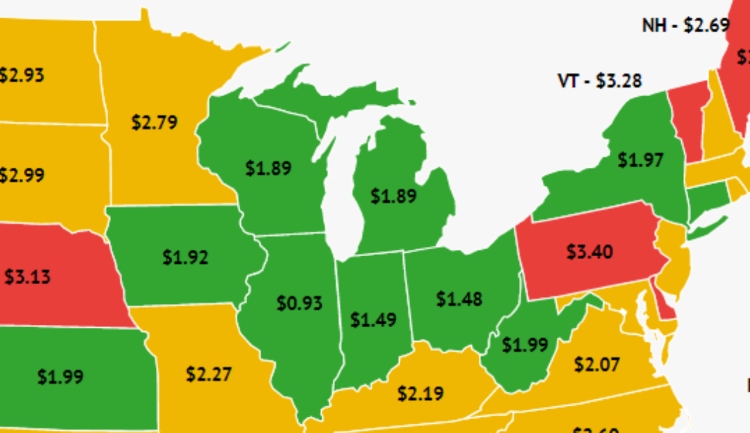Map Reveals How Much a Gallon of Milk Costs in Each State
